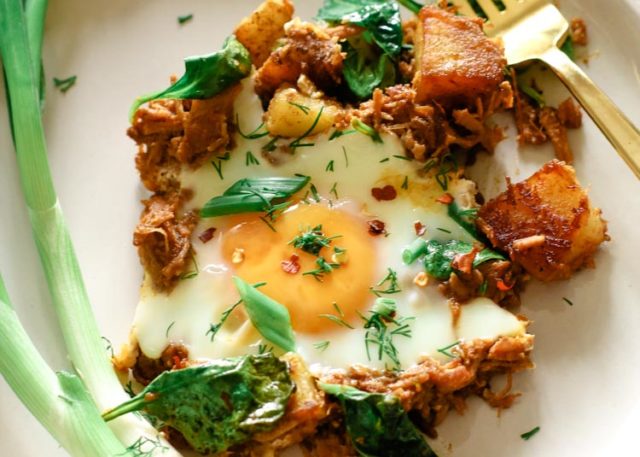 Pulled Pork Breakfast Skillet (Whole30, Paleo) - Prepare + Nourish