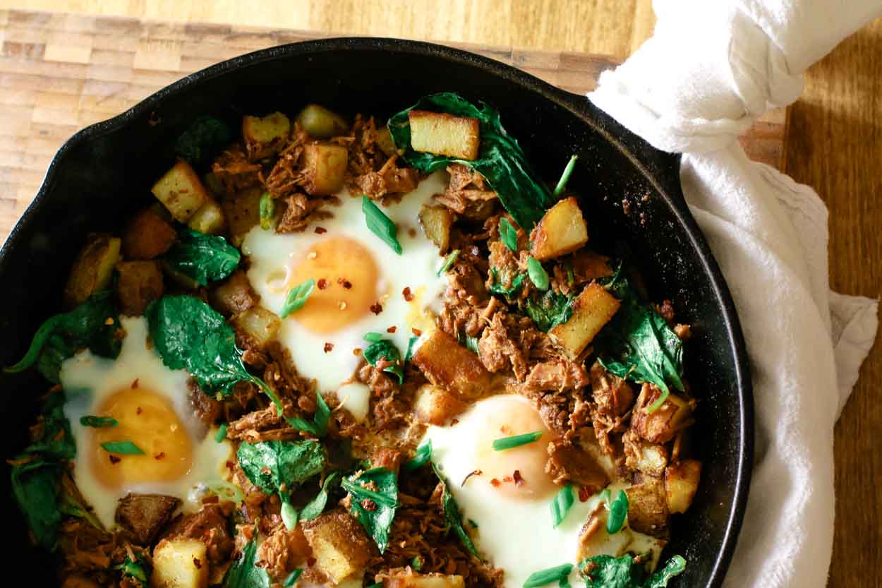 Pulled Pork Breakfast Skillet (Whole30, Paleo) - Prepare + Nourish