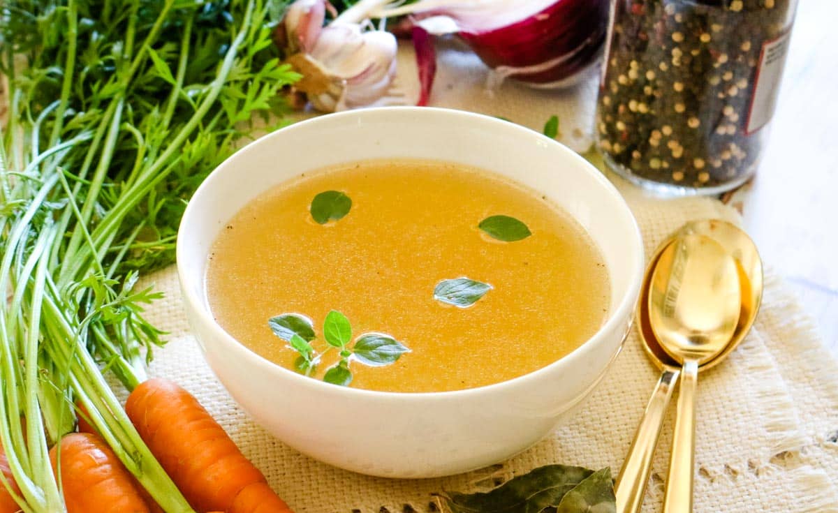 Instant Pot Chicken Bone Broth Recipe - Prepare + Nourish