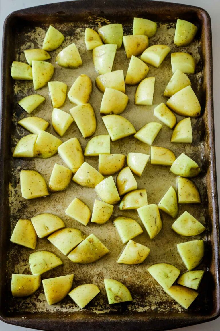 Crispy Oven Roasted Garlic Potatoes - Prepare + Nourish