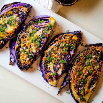 Roasted Red Cabbage Steaks with Garlic - Prepare + Nourish
