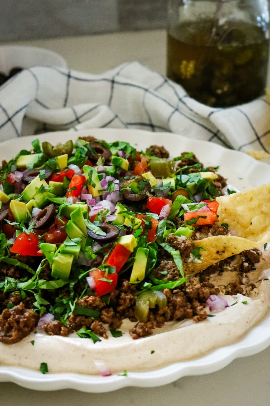 Taco Dip with Ground Beef - Prepare + Nourish